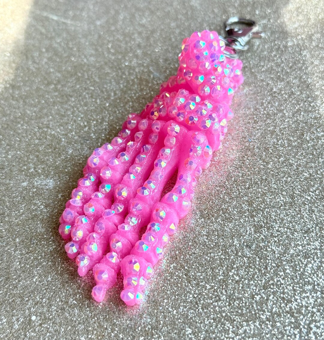 Bedazzled Skeleton Foot Keychain: 3D Printed Medical Charm - Etsy