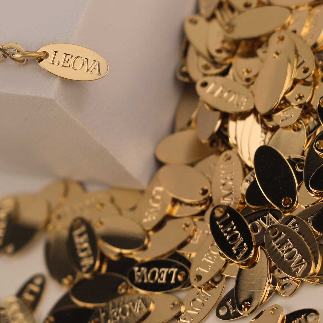 100 Custom Tags, Gold Plated Tags, Oval Tags 100 Brands - Etsy