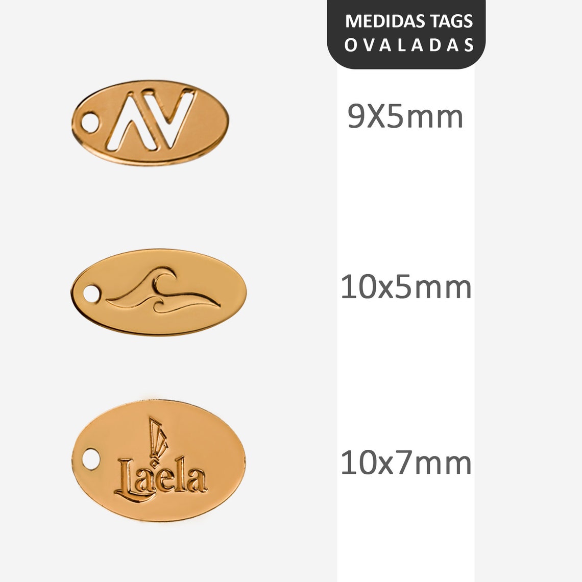 100 Metal Tags, Gold Plated Metal Nameplates, Branded Jewelry ...