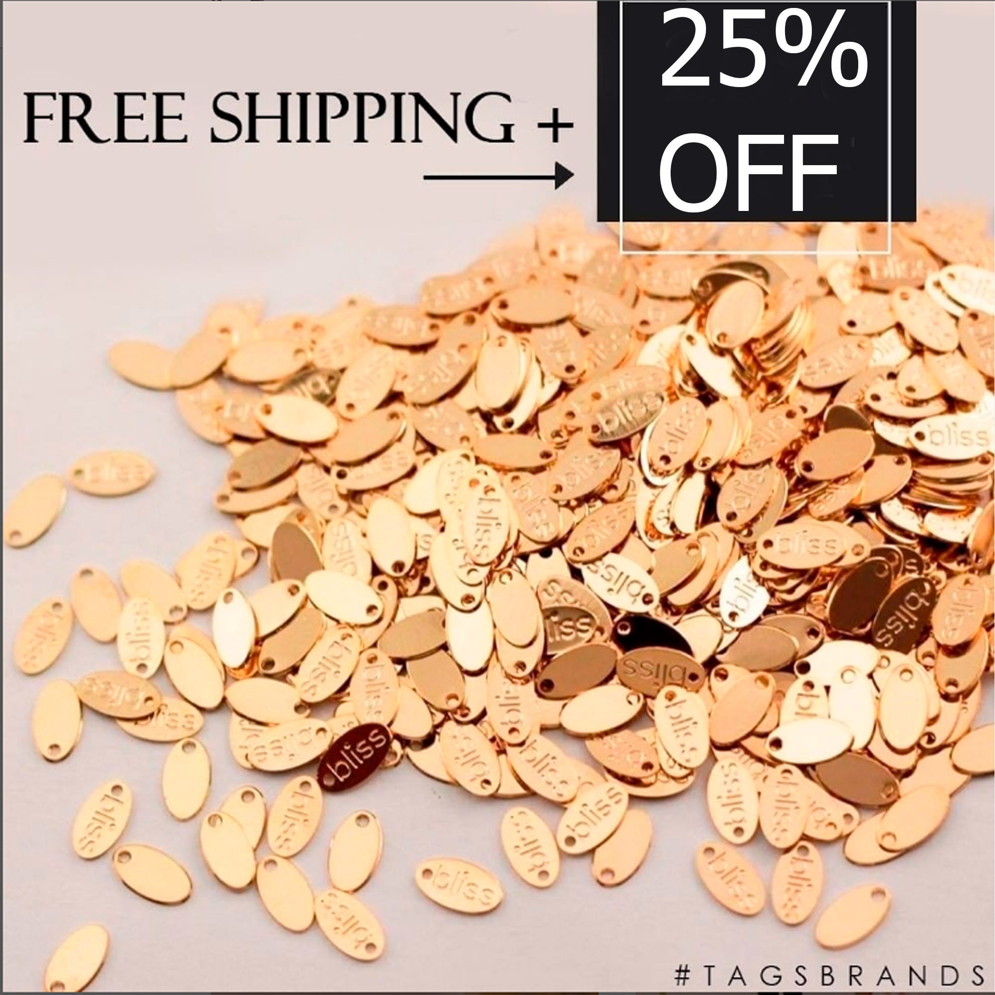 Metal Tags Custom Tags to Identify Your Brand. Gold Tags for | Etsy