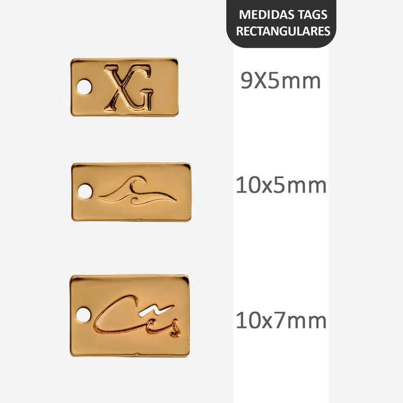 100 Metal Tags, Gold Plated Metal Nameplates, Branded Jewelry ...