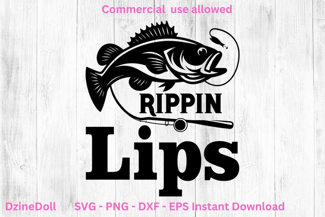 Rippin Lips , Fishing Svg, Fishing Clipart, Fish Png, Fishing Cute Art ...
