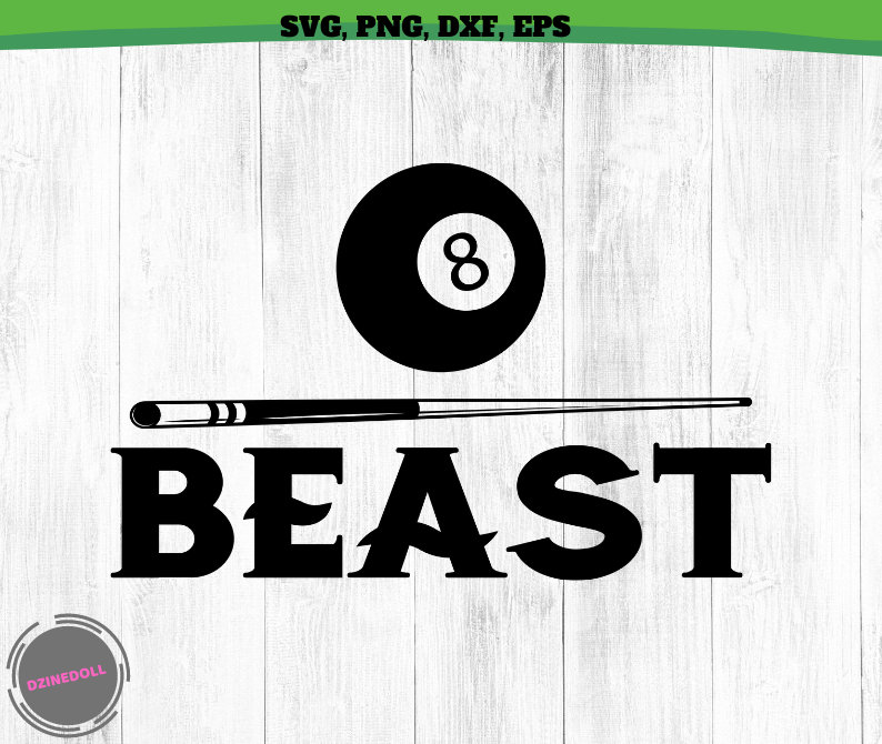 Beast 8 Ball Pool Billiards SVG, Png , Pool Player Svg, 8 Ball Svg ...