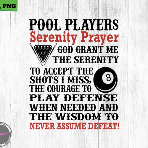 Pool Players Serenity Prayer Billiards Pool Cue Ball Sport - Etsy
