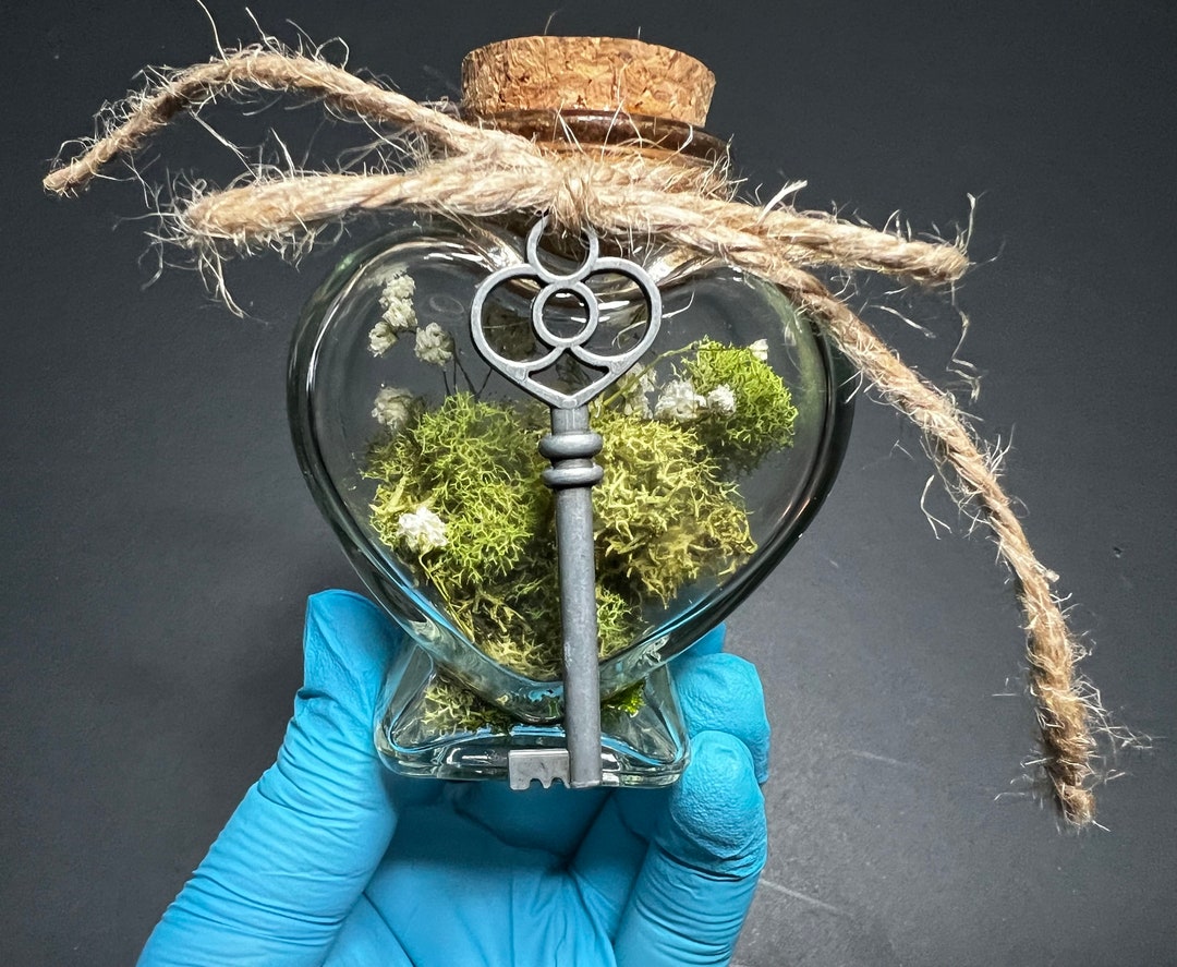 Secret Garden. Heart Shaped Glass Jars. Dried Flowers. Botanical Jars ...