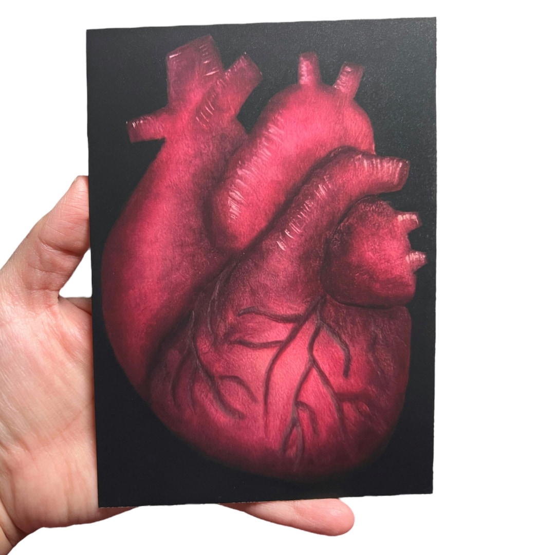 Anatomical Heart. Art Print. Oil Painting Print. Post Cards. Greeting ...