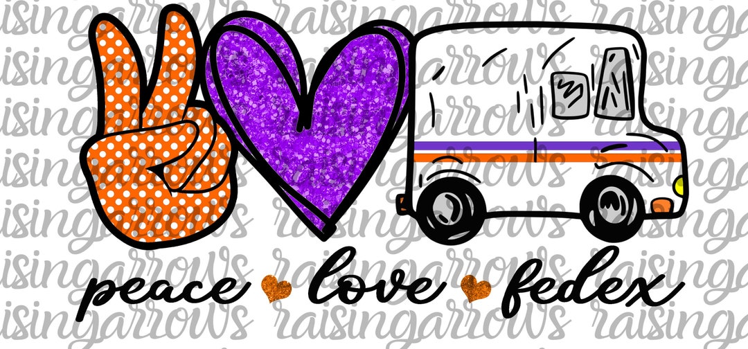 Peace Love FEDEX Postal/delivery Workers Drivers Package Deliverer PNG ...