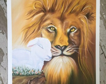 The Lion and Lamb Fine Art Print - Etsy