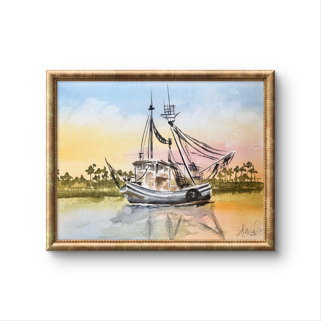 Watercolor Sailboat Print: Sunset Coastal Art (8x10 or 11x14) - Etsy