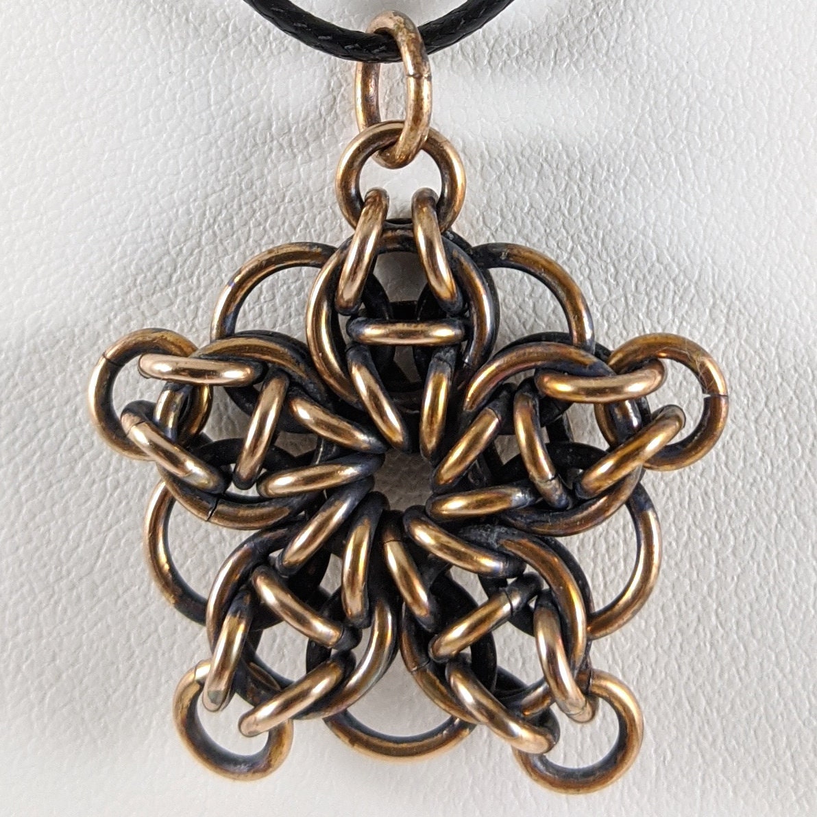 Oxidized Bronze Celtic Star Pendant - Handmade Chainmaille Jewelry - Etsy