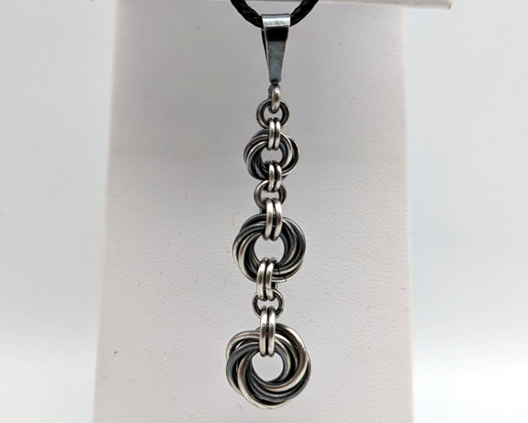 Oxidized Sterling Silver Triple Mobius Ball Pendant - Handmade ...