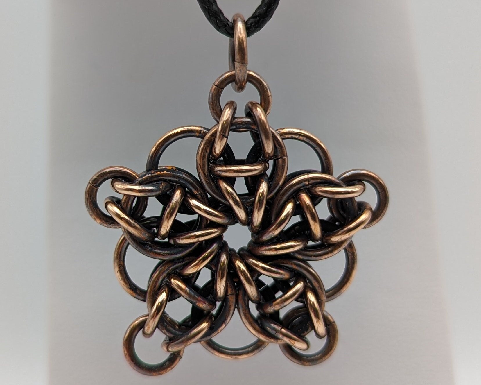 Oxidized Bronze Celtic Star Pendant - Handmade Chainmaille Jewelry - Etsy