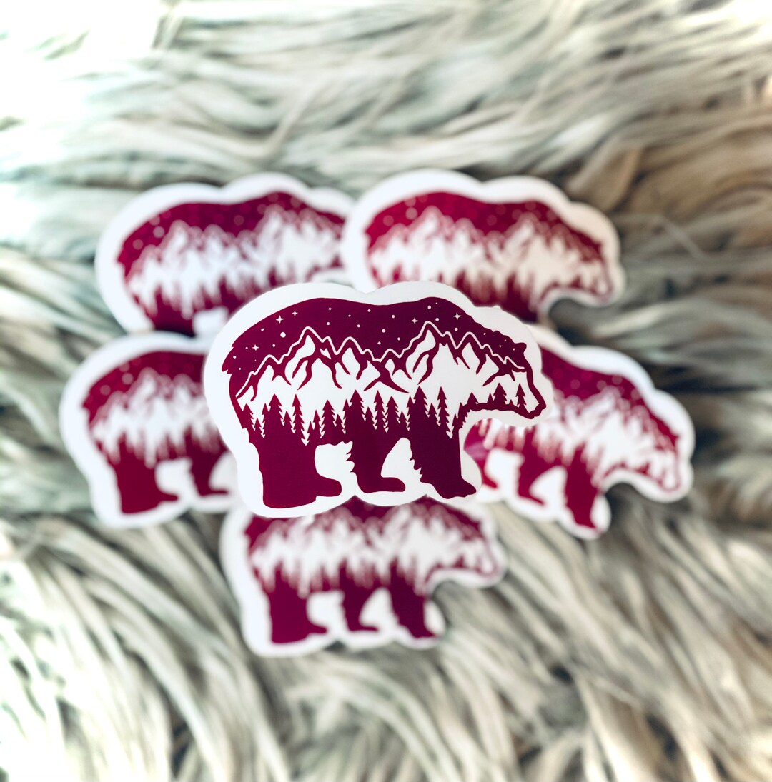 Mountain Bear Sticker - Etsy