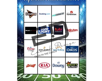 Super Bowl Commercial Bingo Cards - Etsy
