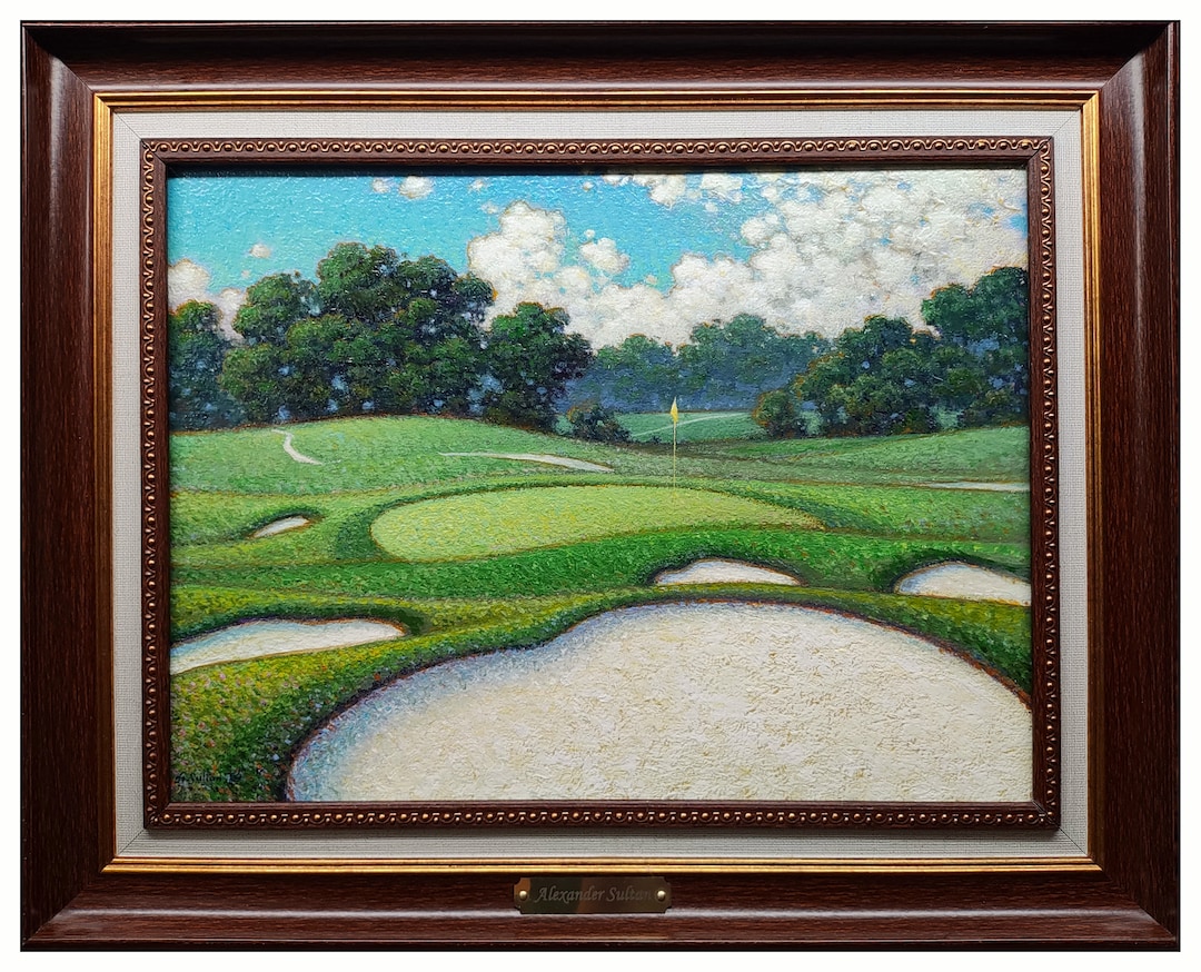 Golf Art, Oil Painting Original, Landscape Painting, Golf Course ...