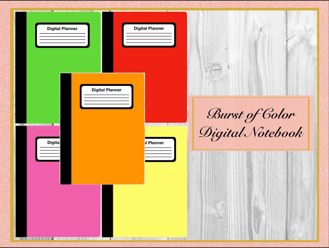 Digital Notebook Burst of Color BUNDLE Paperless Digital Notebook ...