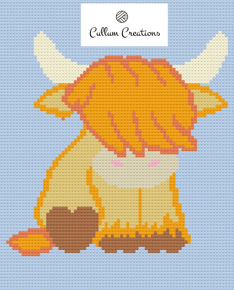 C2C Highland Cow by Cullum Creations - Etsy