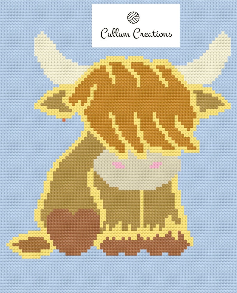 C2C Highland Cow by Cullum Creations - Etsy