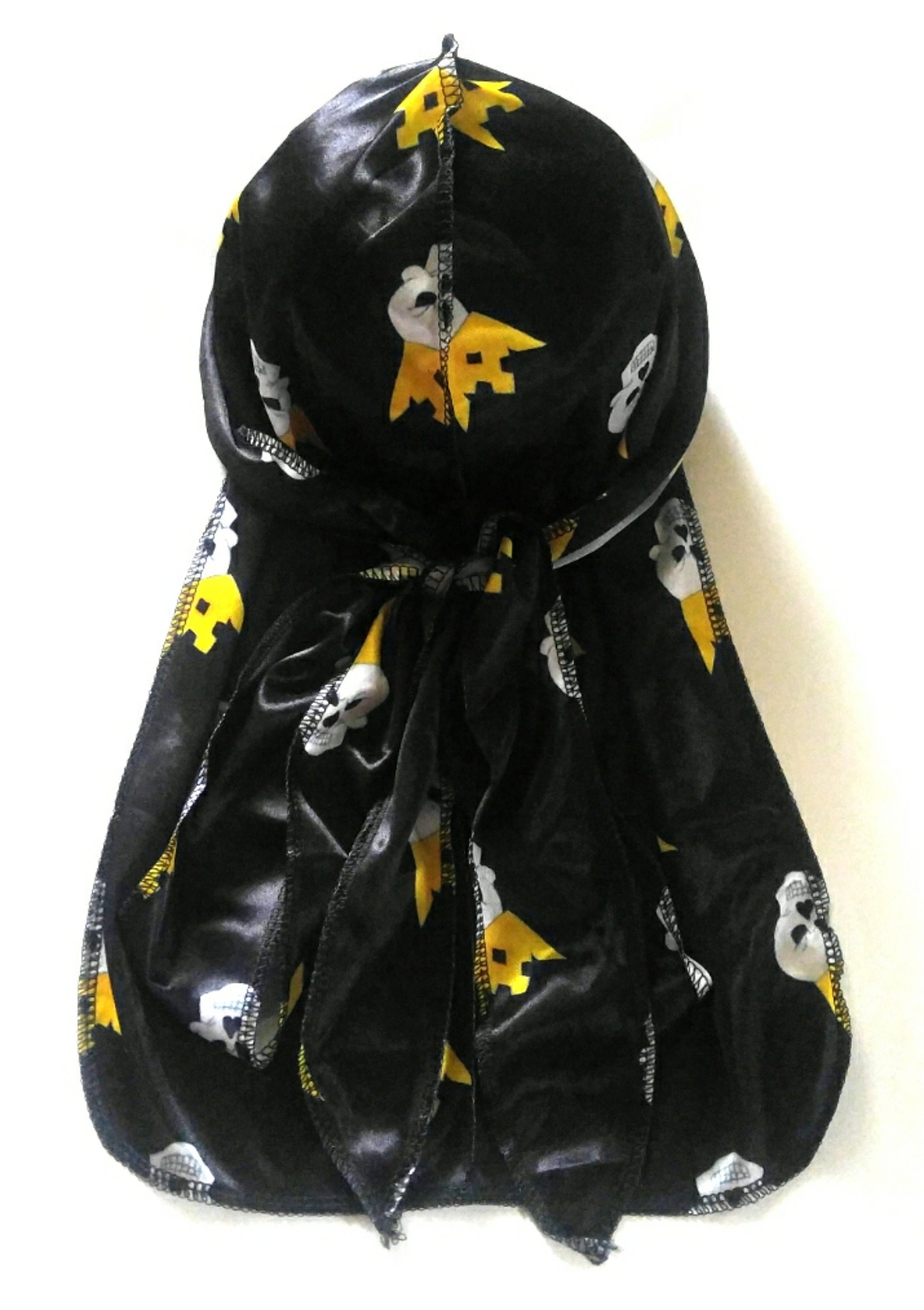 Skeleton Durag Satin Silk Crown Skull Black Wrap Long Tie Cap - Etsy