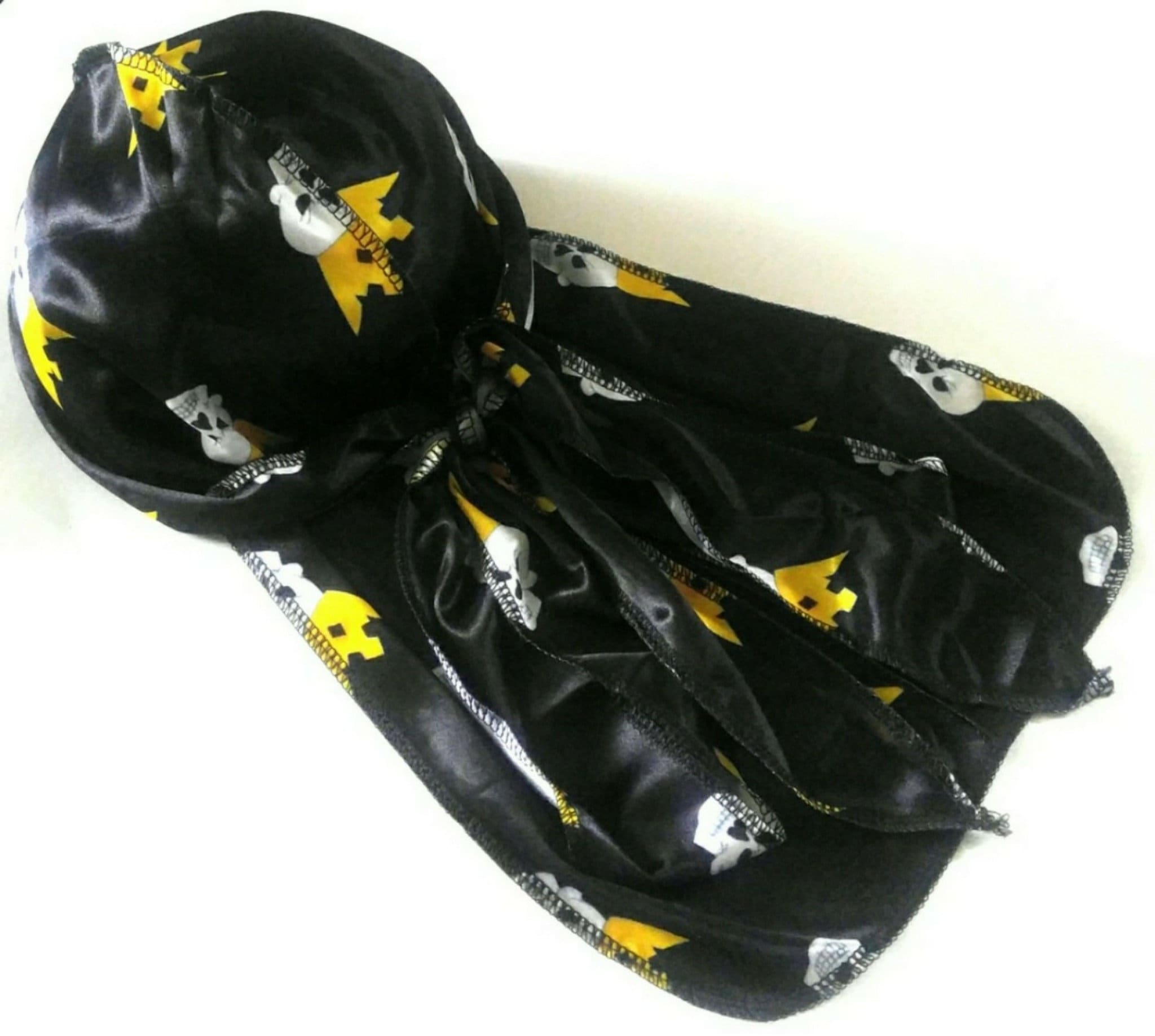 Skeleton Durag Satin Silk Crown Skull Black Wrap Long Tie Cap - Etsy