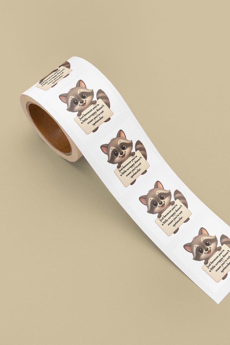 Scrappy Raccoon Motivational Quote PNG – Cute Uplifting Animal ...