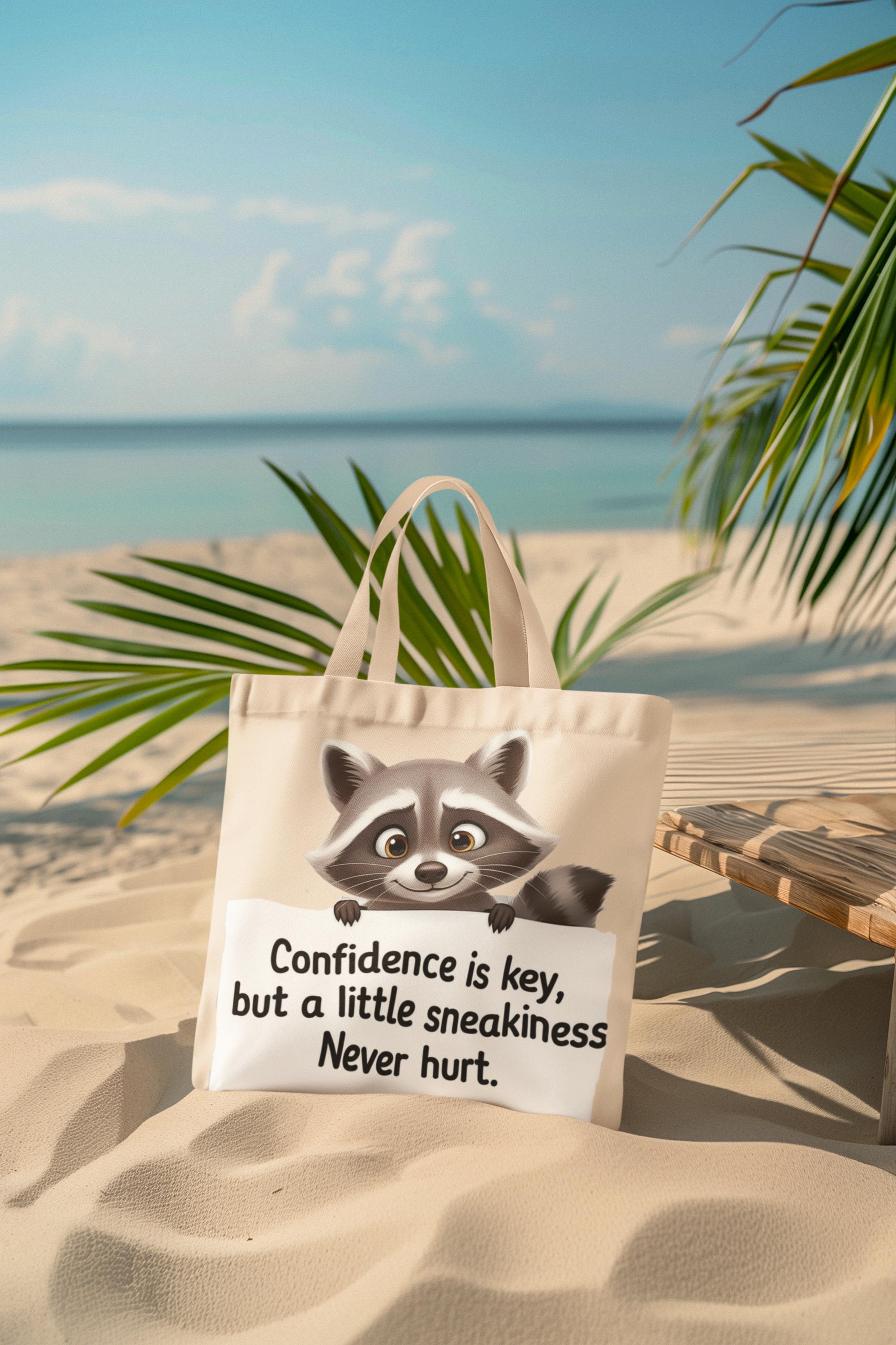 Confidence Raccoon Motivational Quote – Sneaky Funny Animal Wall Art ...