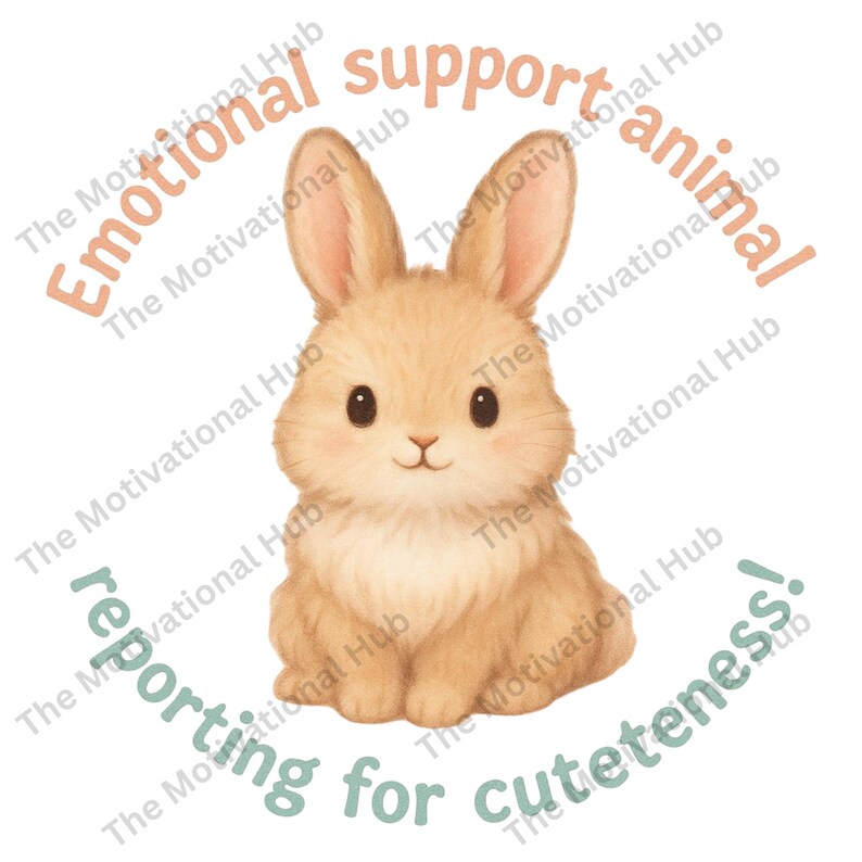 Emotional Support Bunny PNG, Cute Baby Animal Quote Design for Shirts ...