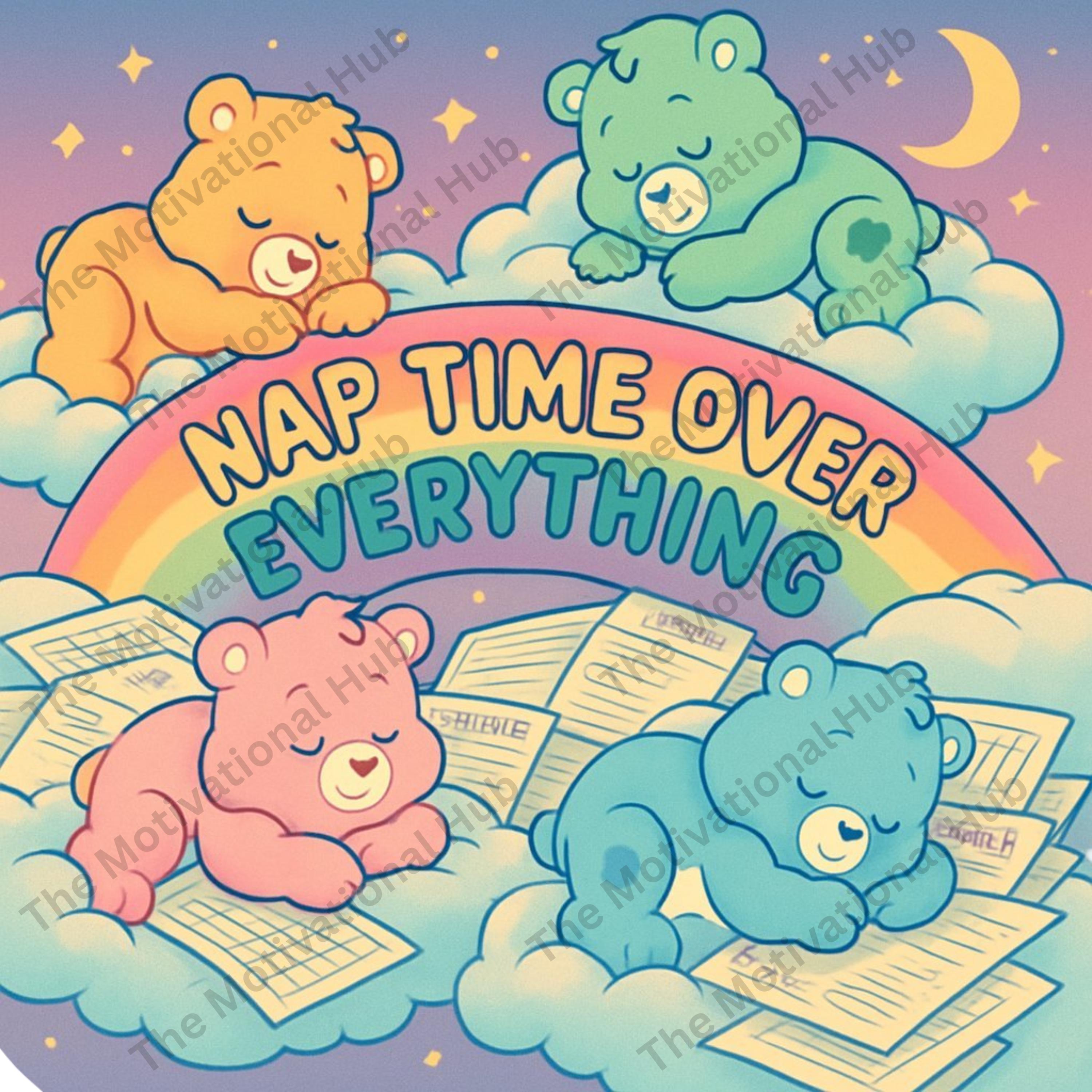 Nap Time Over Everything PNG – Pastel Bear Art for Burnout Humor ...
