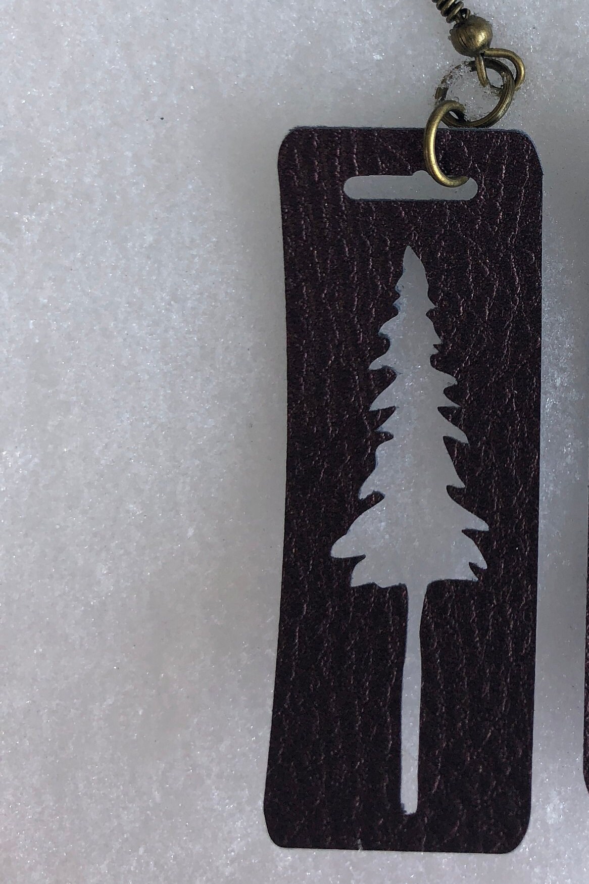 Vegan Leather Pine Tree Cutout Outline Earring - Etsy