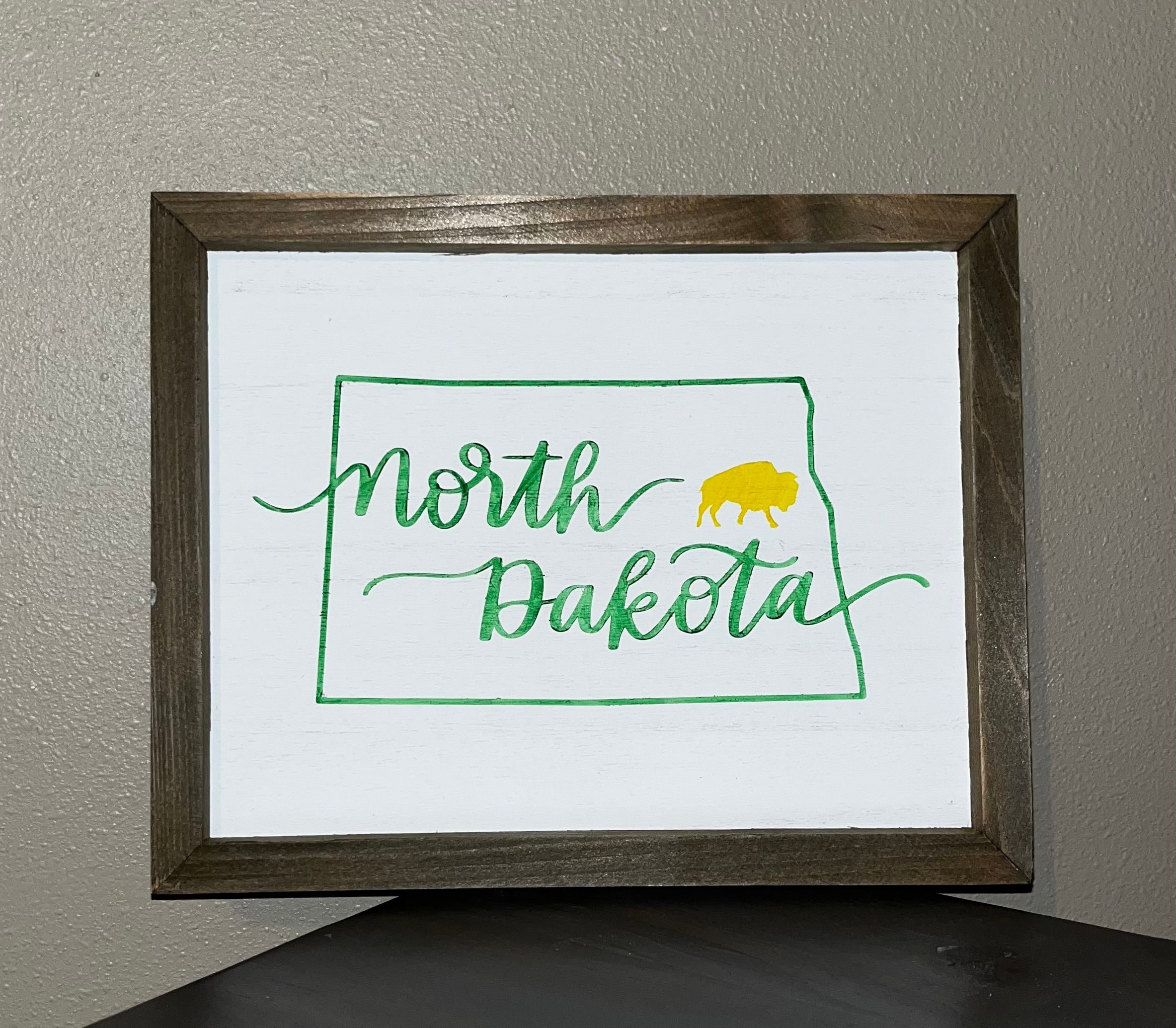 North Dakota Bison Hand Painted Sign - Etsy