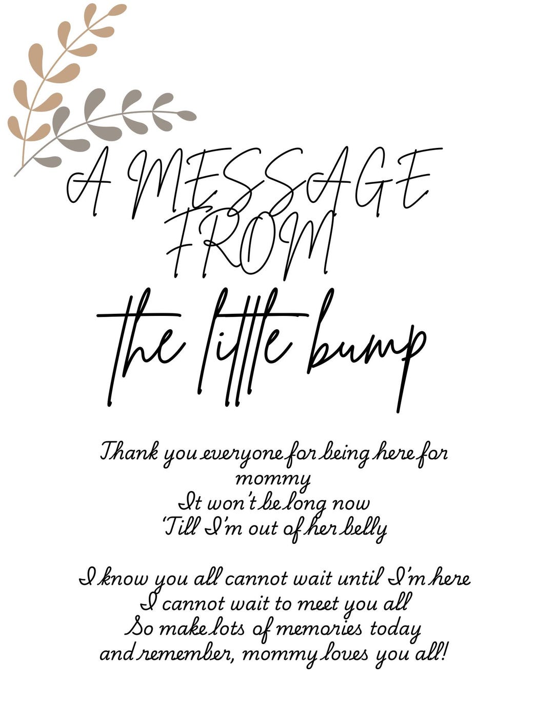A Message From Bump - Etsy
