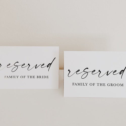 Reserved Sign Folded Reserved Sign Reserved Wedding Table | Etsy