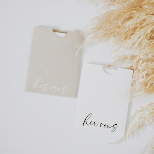 Cursive Vow Cards, Vow Renewal Cards, Vow Cards, His Vows, Her Vows ...