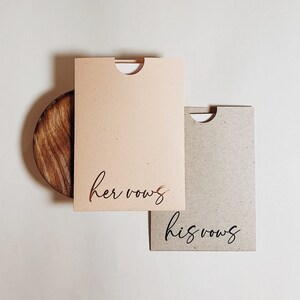 Cursive Vow Cards, Vow Renewal Cards, Vow Cards, His Vows, Her Vows ...