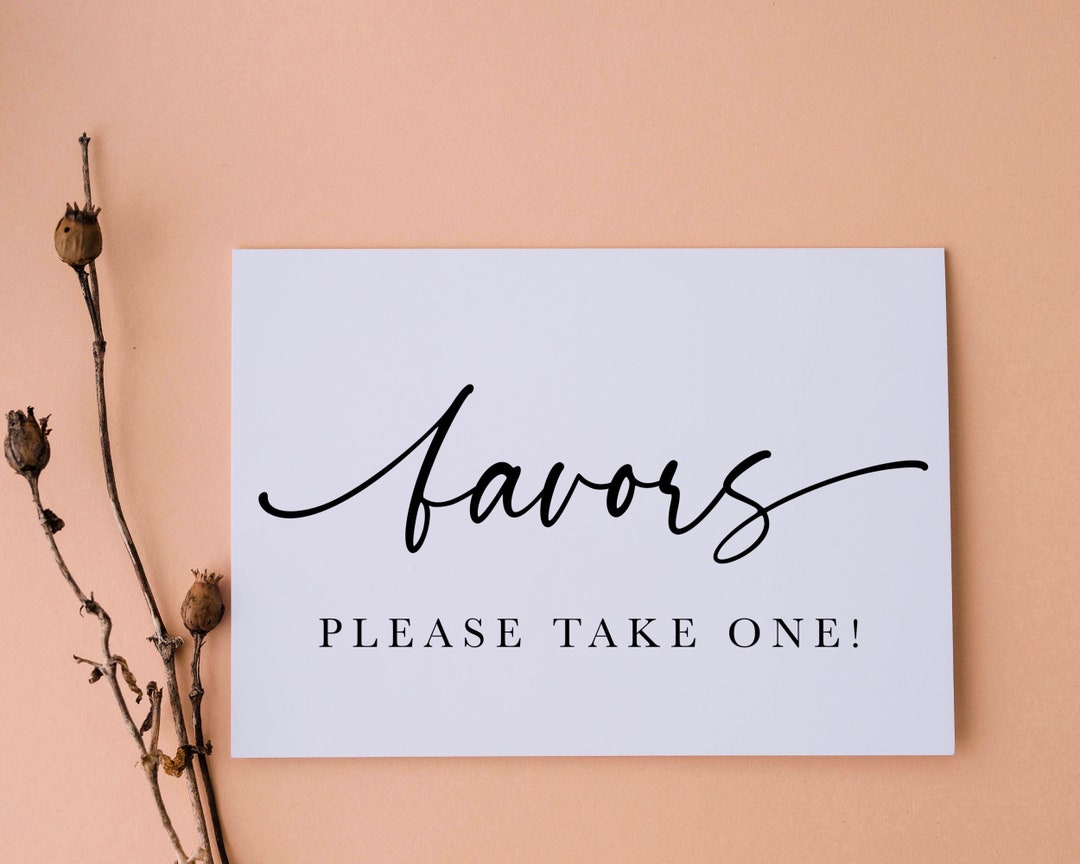 Favors Sign, Favors Wedding Sign, Bridal Shower Favor Sign, Wedding ...