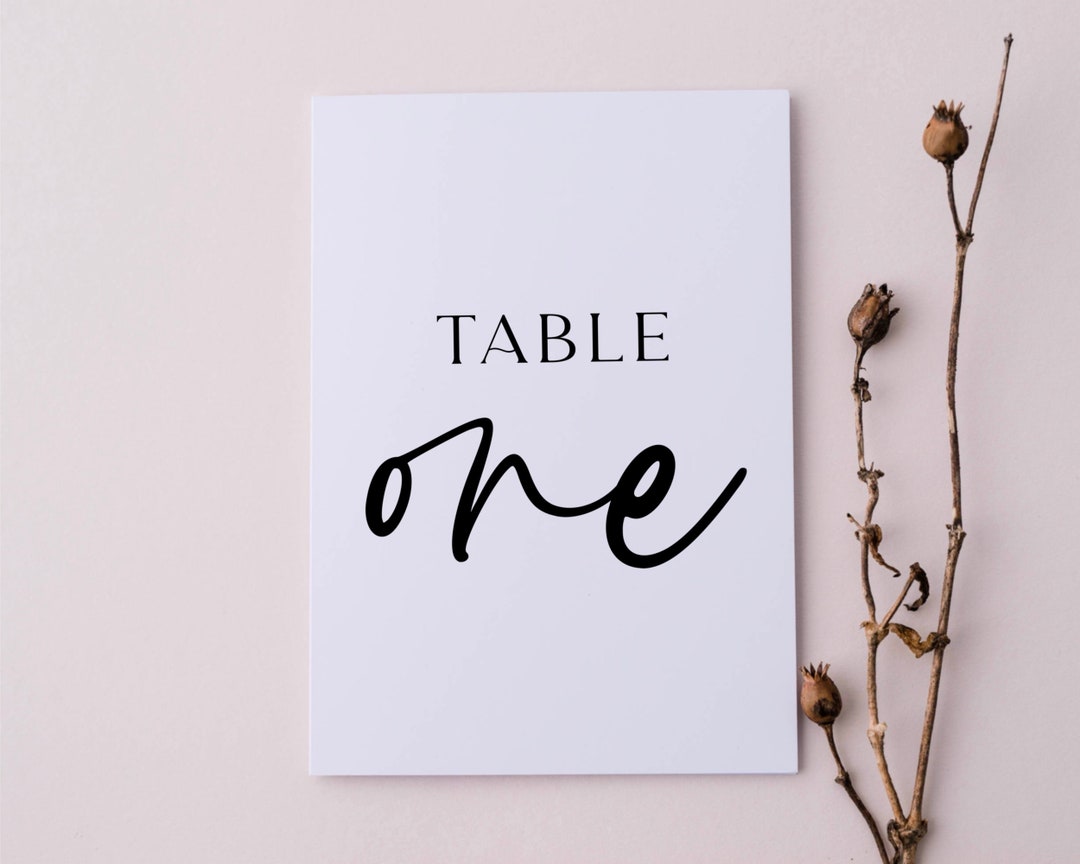 Table Numbers, Wedding Table Numbers, Printable Table Number Cards ...