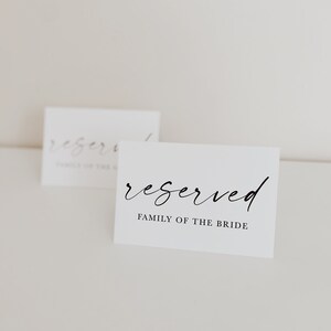 Reserved Sign, Folded Reserved Sign, Reserved Wedding Table Signs ...