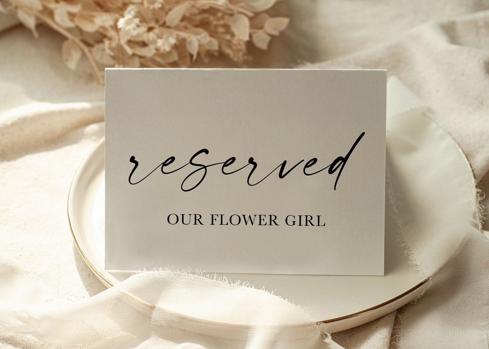 Folded Reserved Wedding Table Sign, Minimalist White Cardstock - Etsy