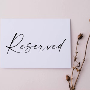 Reserved Wedding Table Signs, Reserved Seating Sign, Reserved Sign ...