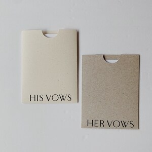 Modern Vow Cards, Vow Renewal Cards, Vow Cards, His Vows, Her Vows, Set ...