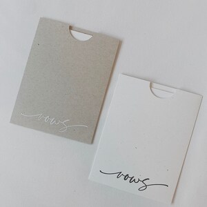 Cursive Vow Cards, Vow Renewal Cards, Vow Cards, His Vows, Her Vows ...