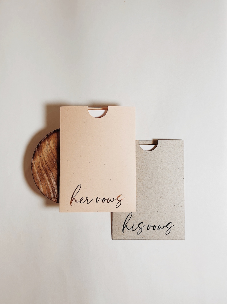 Cursive Vow Cards, Vow Renewal Cards, Vow Cards, His Vows, Her Vows ...