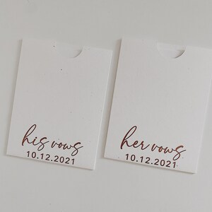 Cursive Vow Cards, Vow Renewal Cards, Vow Cards, His Vows, Her Vows ...