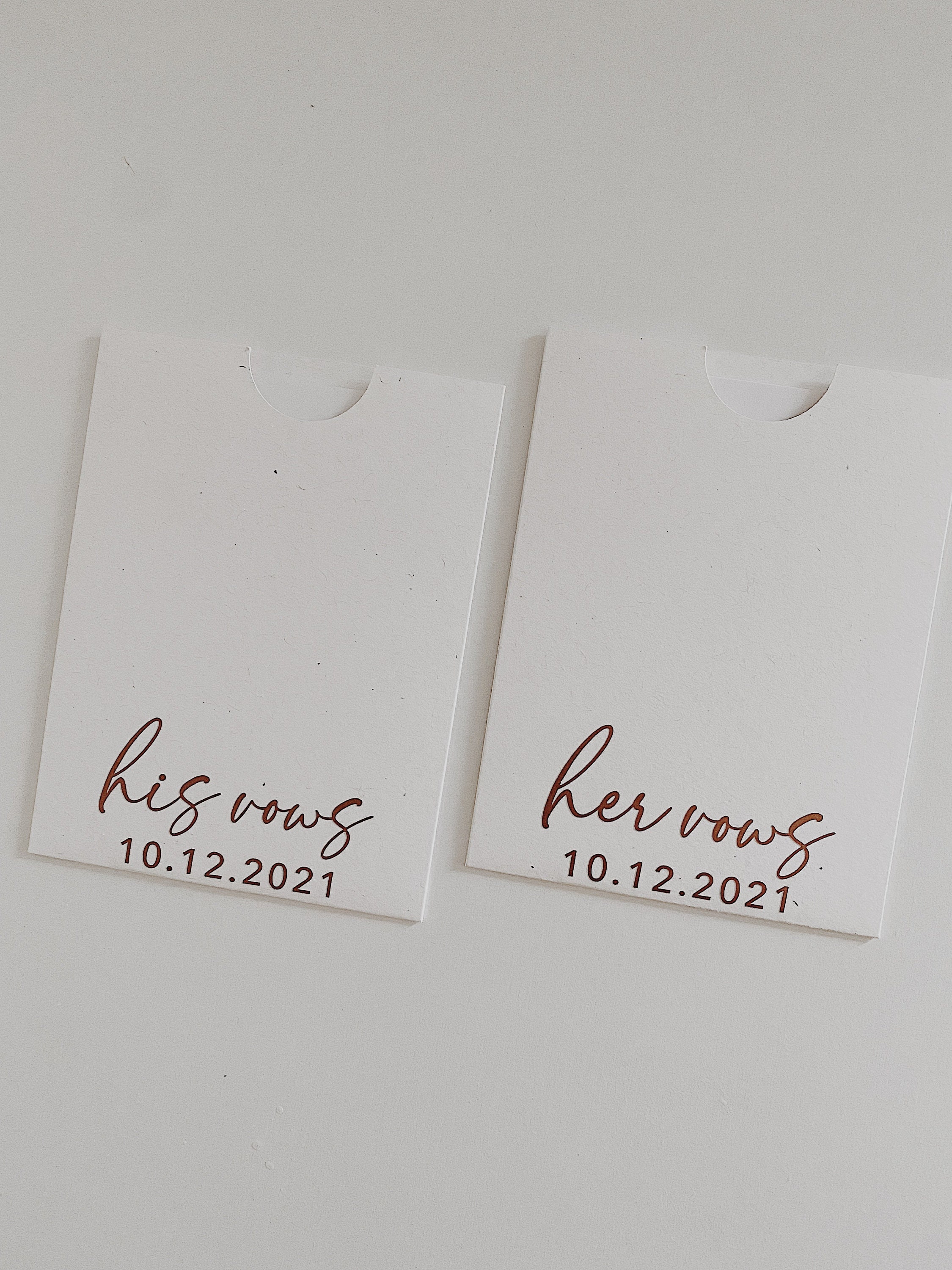 Cursive Vow Cards, Vow Renewal Cards, Vow Cards, His Vows, Her Vows ...