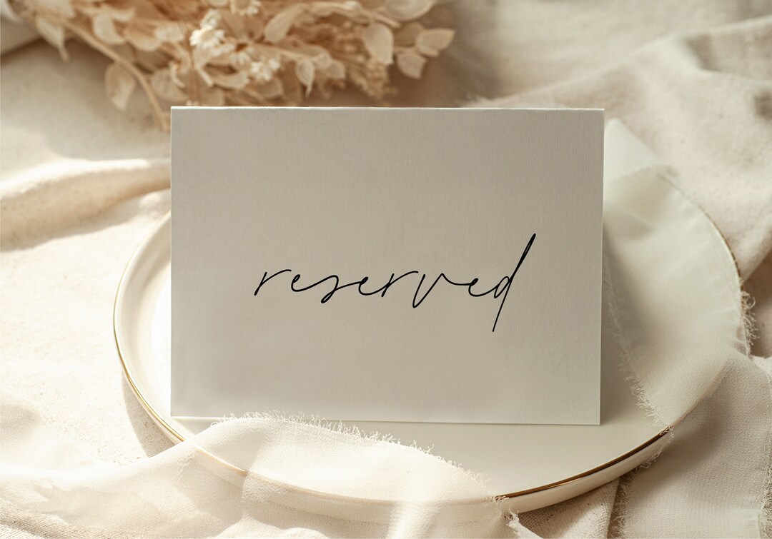 Reserved Sign, Folded Reserved Sign, Reserved Wedding Table Signs ...