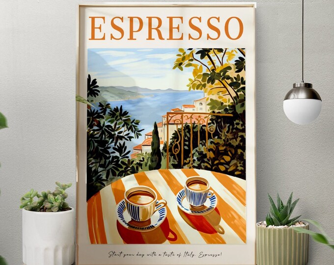Retro Quote Coffee Poster / Need More Coffee Art Print / Kitchen Wall ...