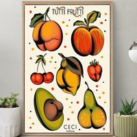 Fruit Poster Gallery Wall Art Set of 200, Fruit Market Kitchen Wall ...