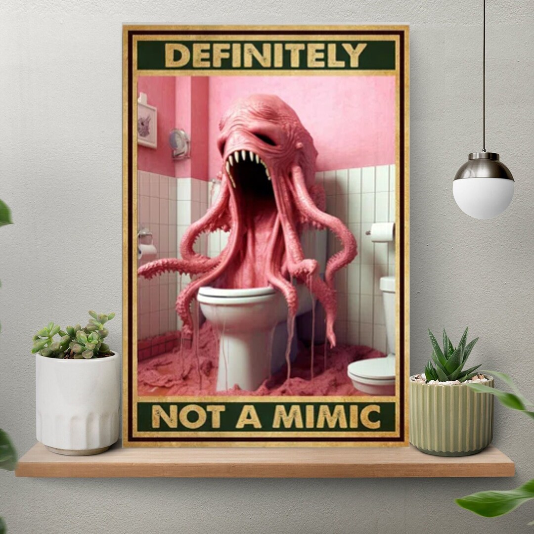 Definitely Not A Mimic Poster, Octopus Posters, Vintage Art Print ...