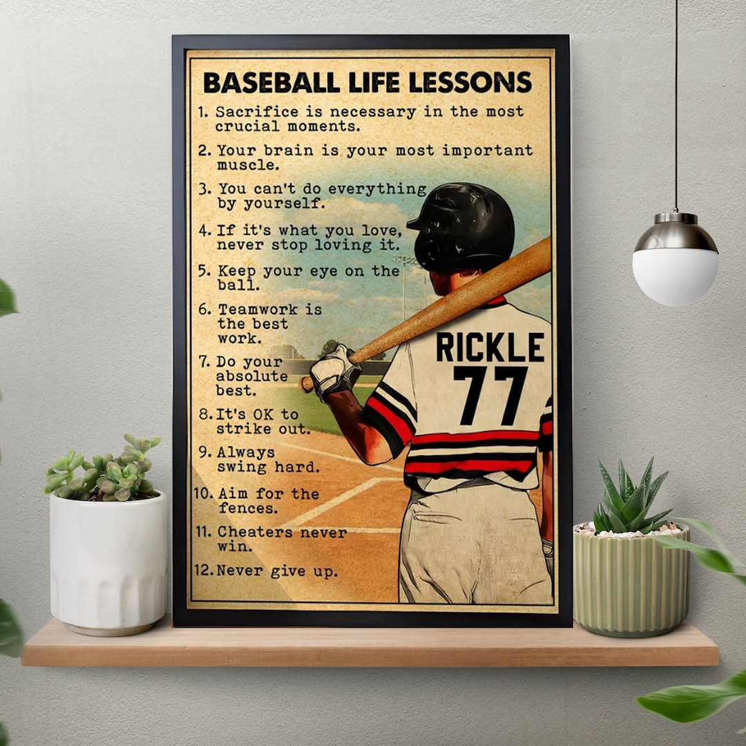 Custom Baseball Life Lessons Poster, Personalized Canvas Print ...