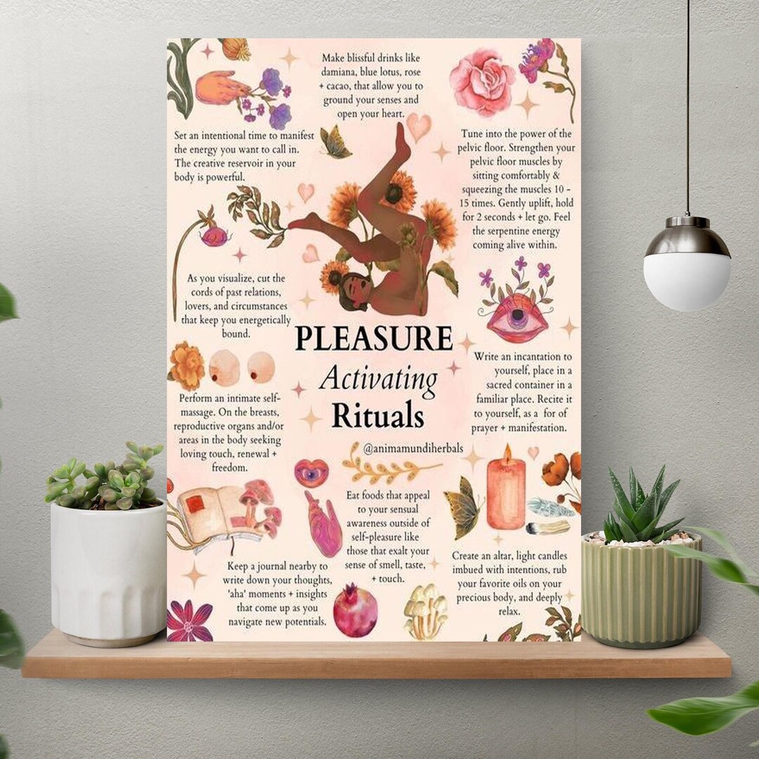 Unframed Pleasure Activating Rituals Poster, Boho Floral Beautiful ...
